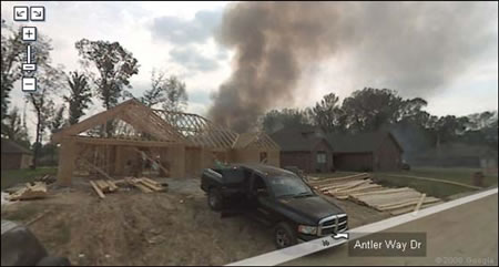 Google Street View catches a house on fire – Newlaunches
